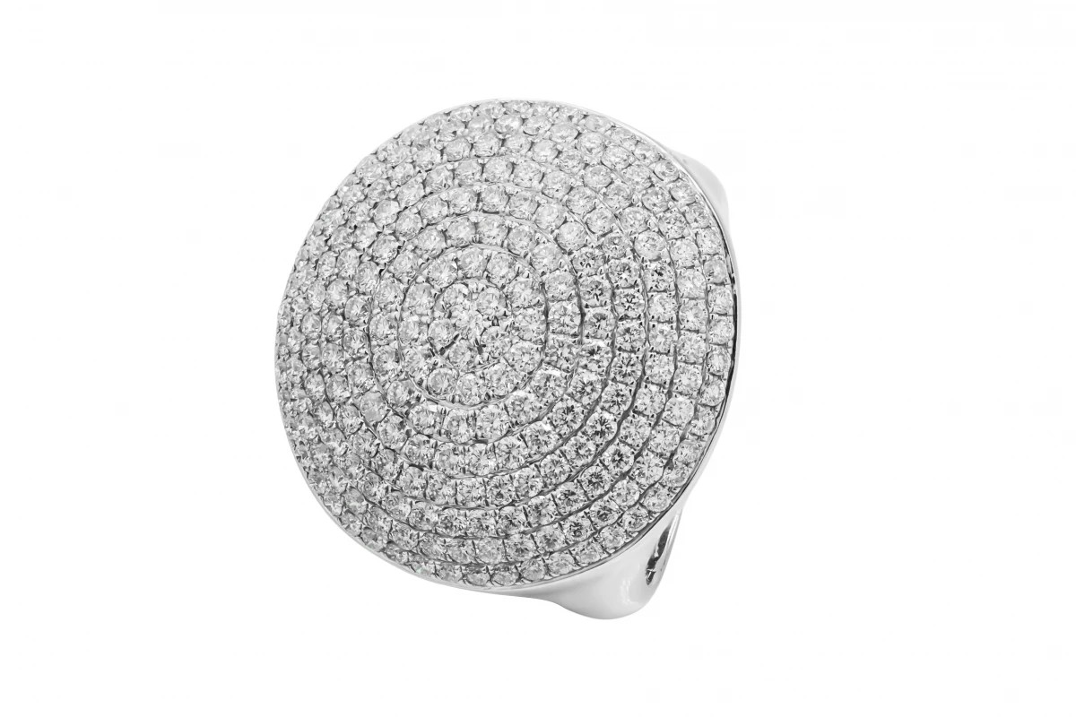 18ct White Gold Diamond Cocktail Ring 1.98ct 13.1g