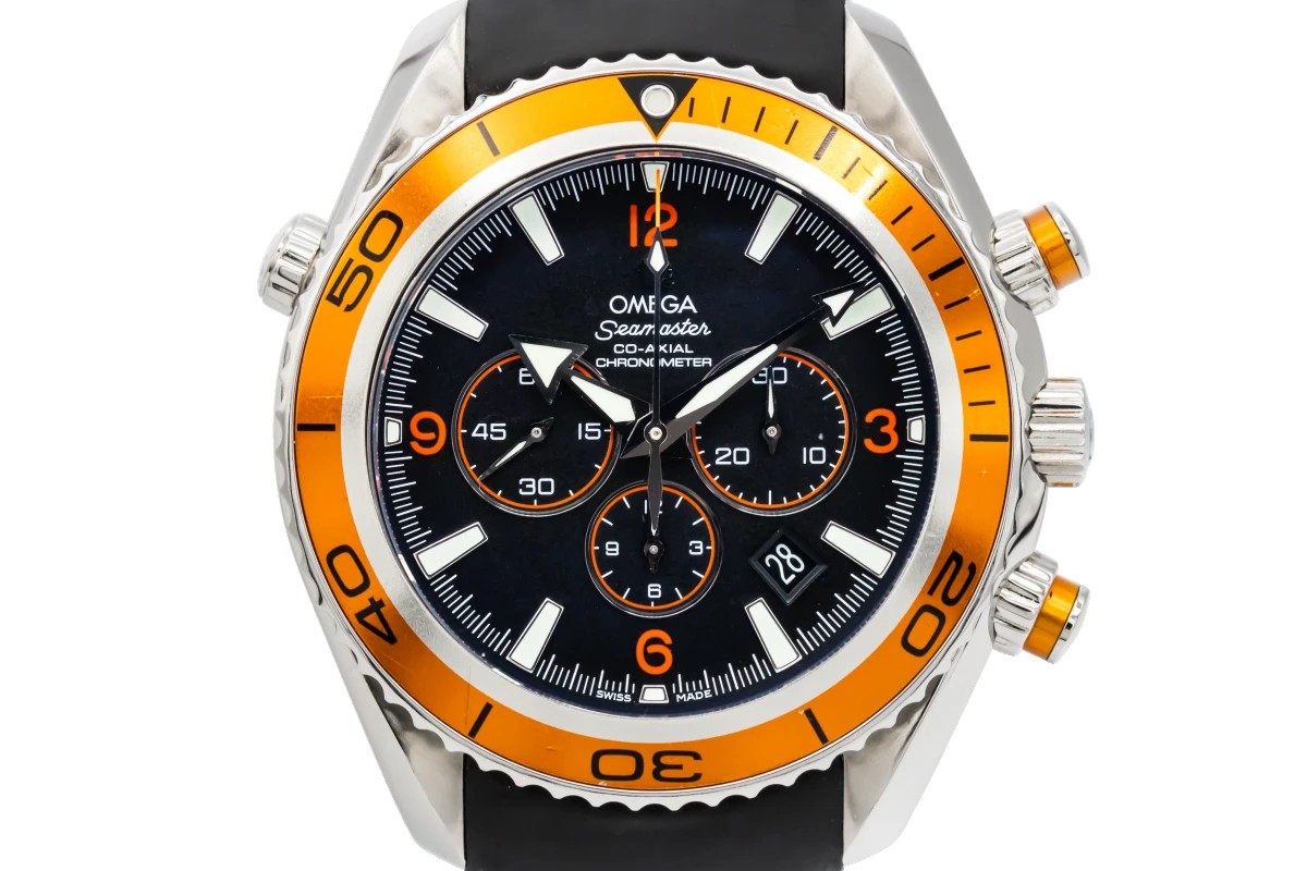 OMEGA Seamaster Planet Ocean Chronograph 45.5mm Black Rubber 2918.50.82 ...
