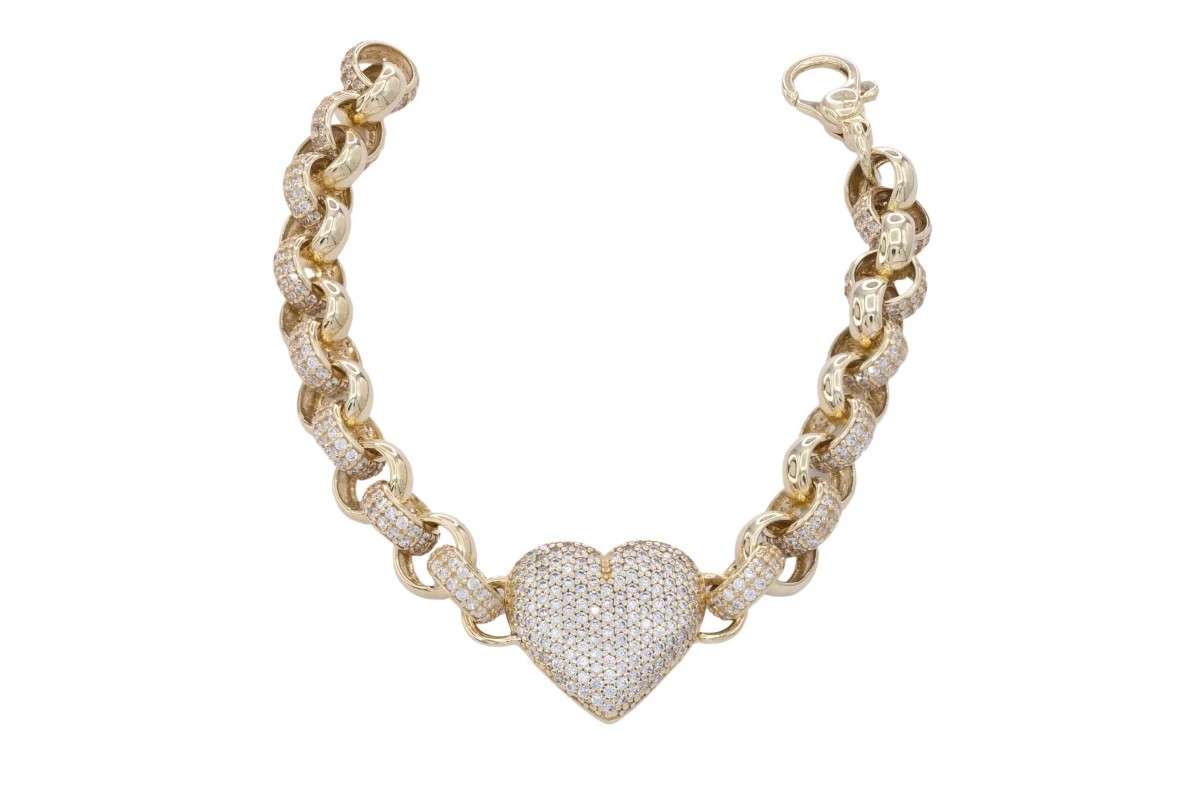 9ct Cubic Zirconia Baby Belcher Bracelet - Out of stock