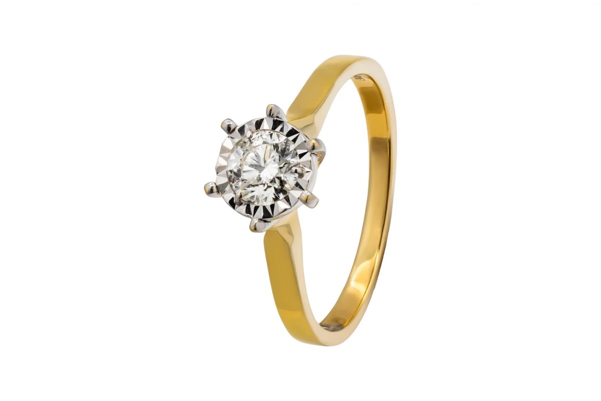 18ct Yellow Gold Diamond Engagement Ring 0.40ct