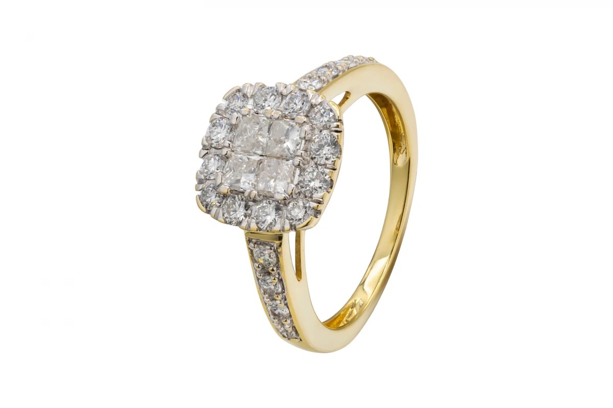 18ct Yellow Gold Diamond Engagement Ring 0.87ct