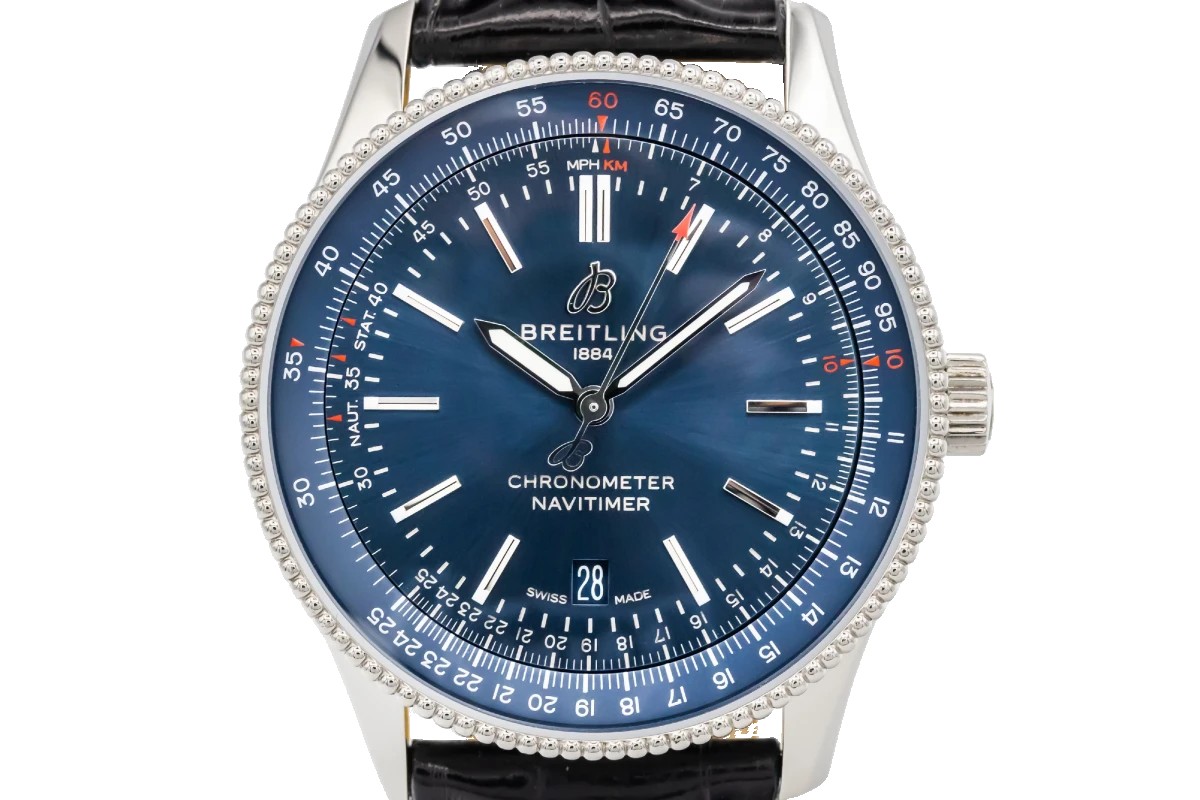 Breitling Navitimer 41mm Automatic Stainless Steel Brown Leather A17326 ...