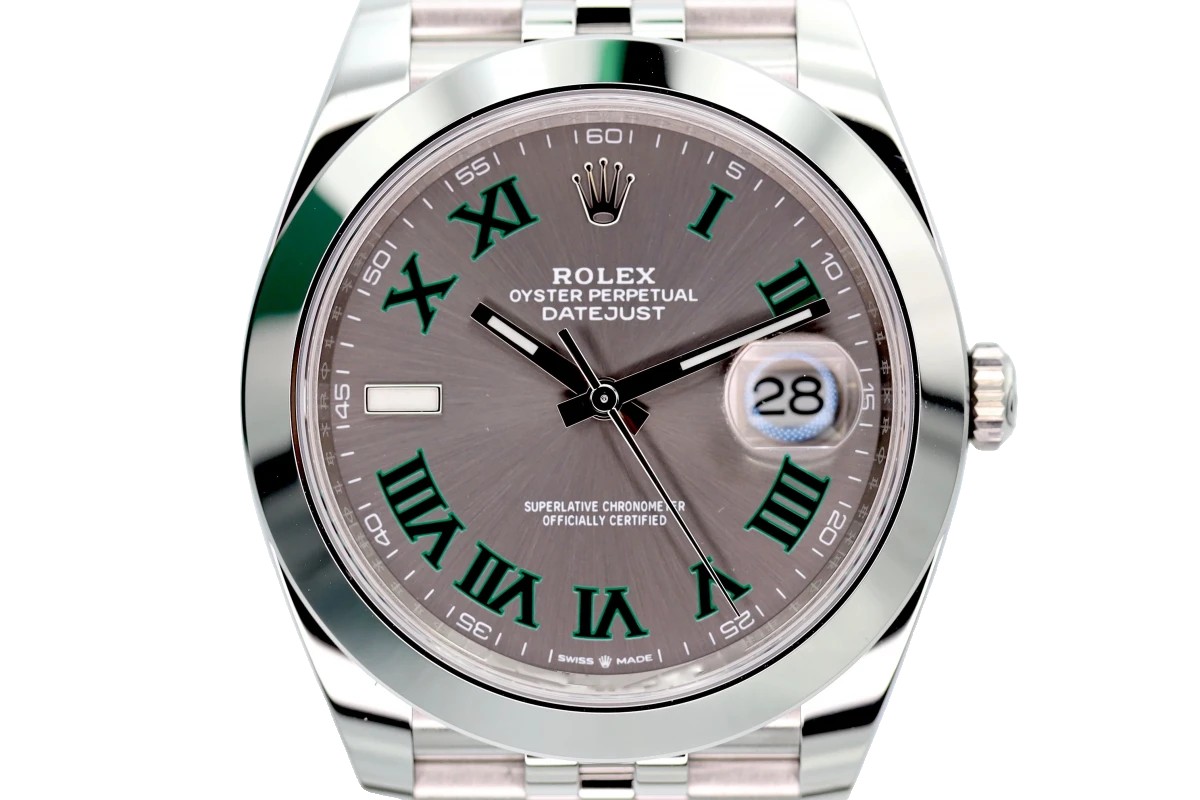 Rolex DateJust 41mm Stainless Steel Slate Grey & Green Dial 126300 ...