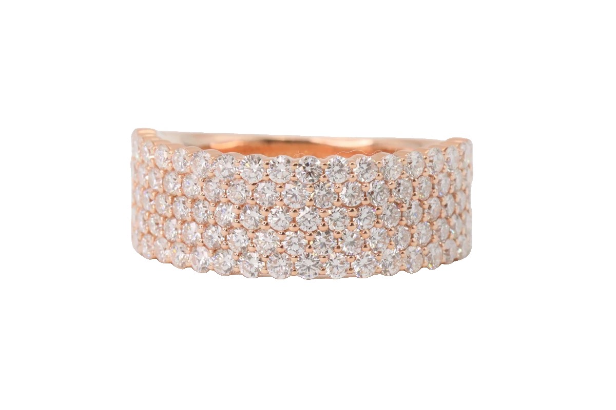 18ct Men rose gold diamond ring 2.00ct half eternity - Out of stock