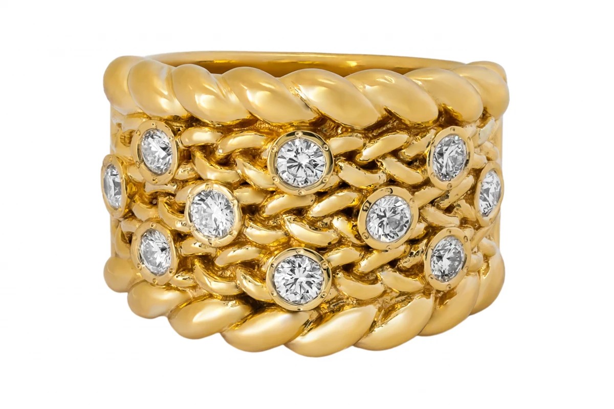 18ct Yellow Gold Keeper Ring 1.35ct F VS Out of stock