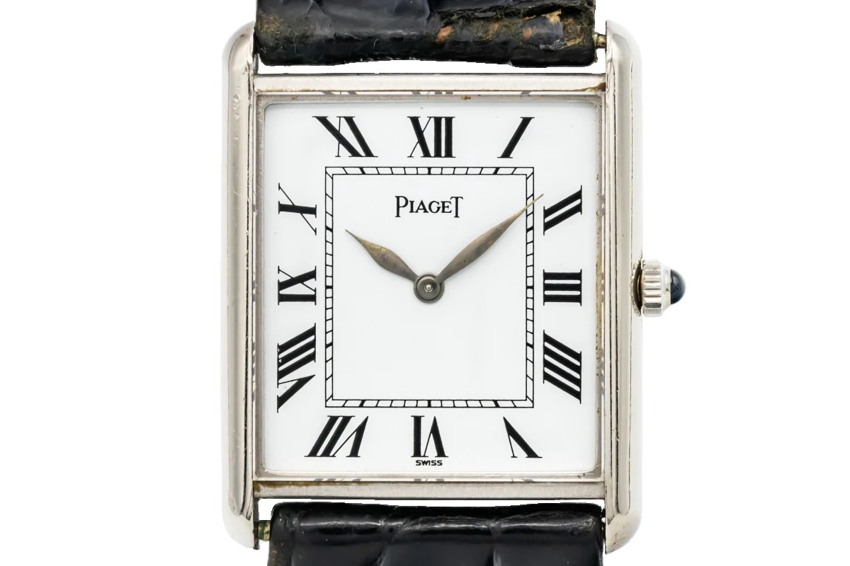 Piaget Tank 23mm 18ct White Gold Leather Strap 9287 1960's