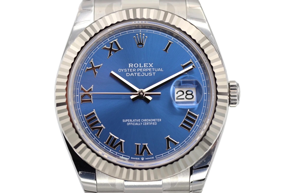 Rolex DateJust Stainless Steel Blue Roman Numeral Dial 41mm 126334 ...